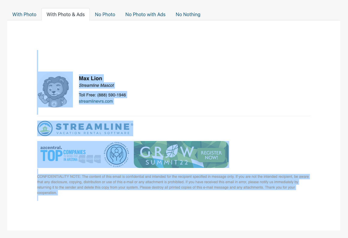 Streamline Signature